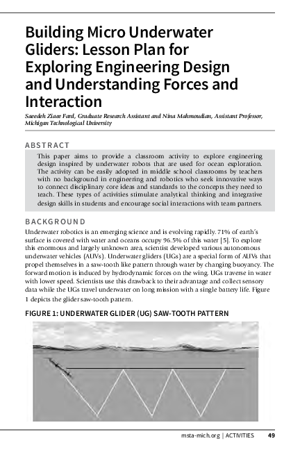 (PDF) Building Micro Underwater Gliders: Lesson Plan for Exploring ...