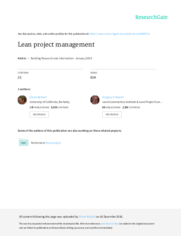 (PDF) Lean project management
