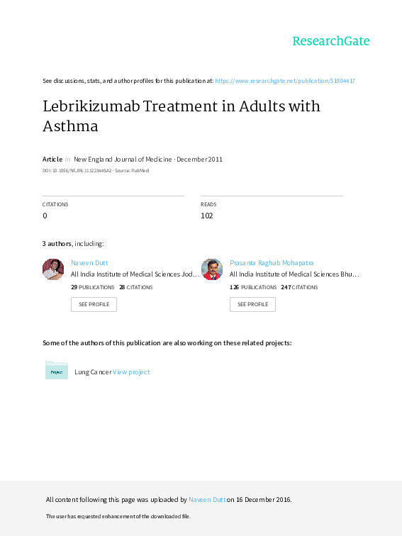 (PDF) Lebrikizumab Treatment in Adults with Asthma