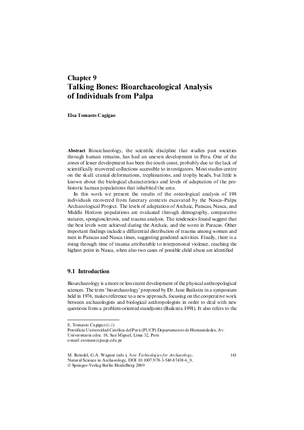 (PDF) Talking Bones: Bioarchaeological Analysis of Individuals from Palpa