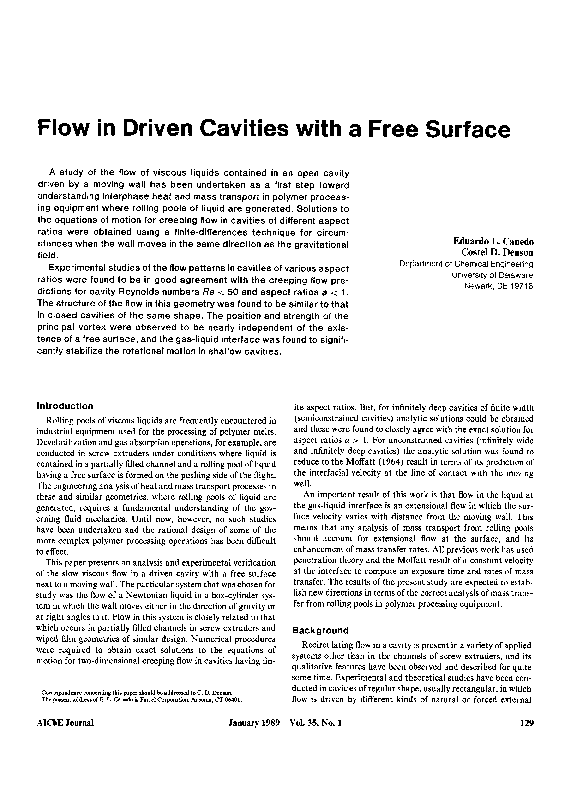 (PDF) Flow in driven cavities with a free surface