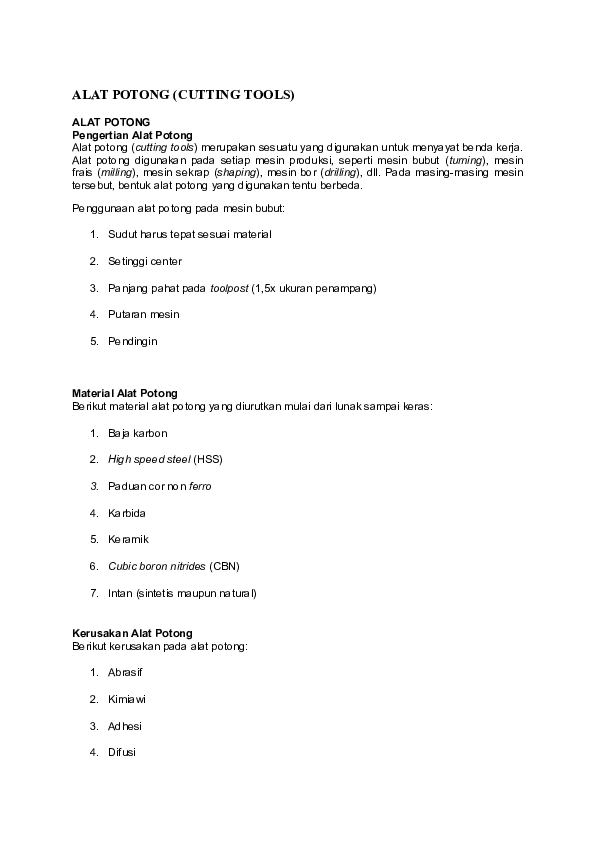 (DOC) ALAT POTONG (CUTTING TOOLS