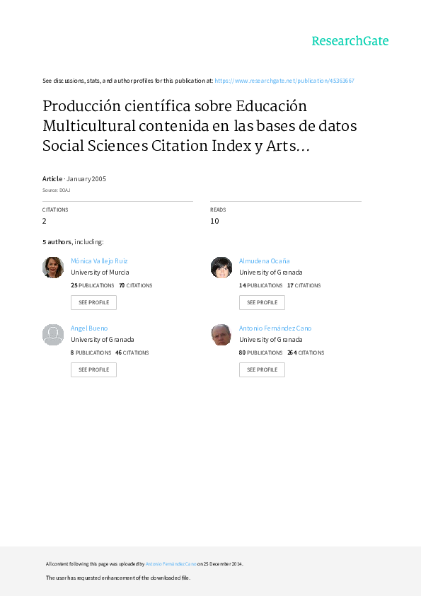 (PDF) Scientific output on Multicultural Education covered by Social ...