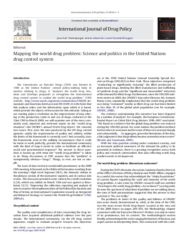 (PDF) Mapping the world drug problem: Science and politics in the ...
