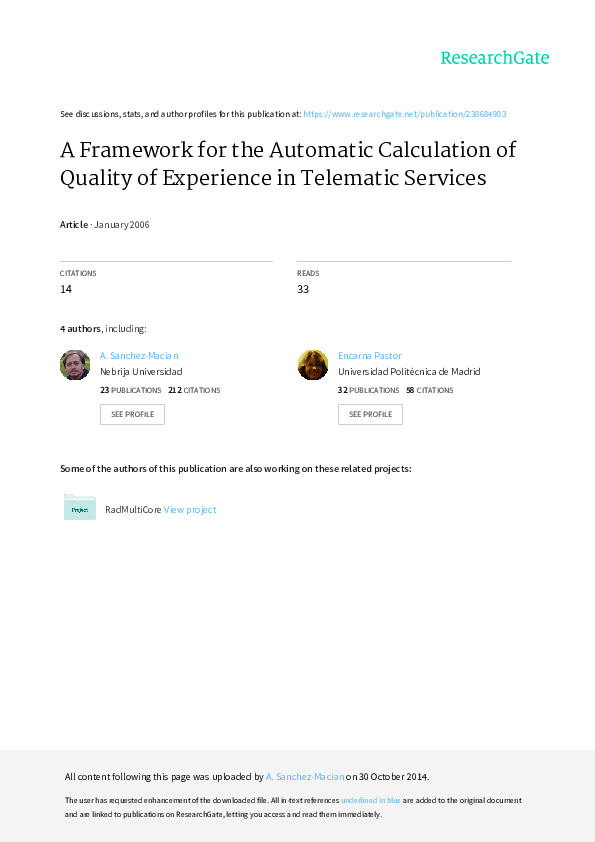 (PDF) A framework for the automatic calculation of quality of ...