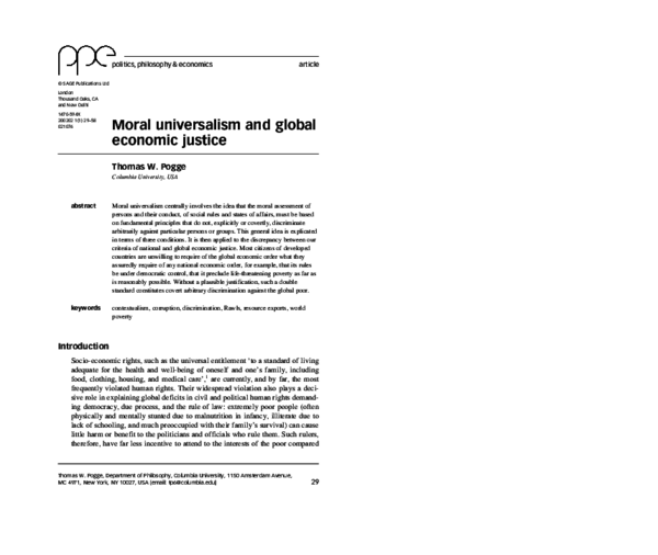 (PDF) Moral Universalism and Global Economic Justice