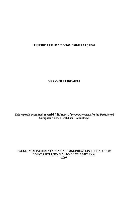 (PDF) TUITION CENTRE MANAGEMENT SYSTEM