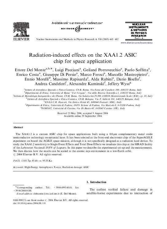 (PDF) Radiation-induced effects on the XAA1.2 ASIC chip for space ...