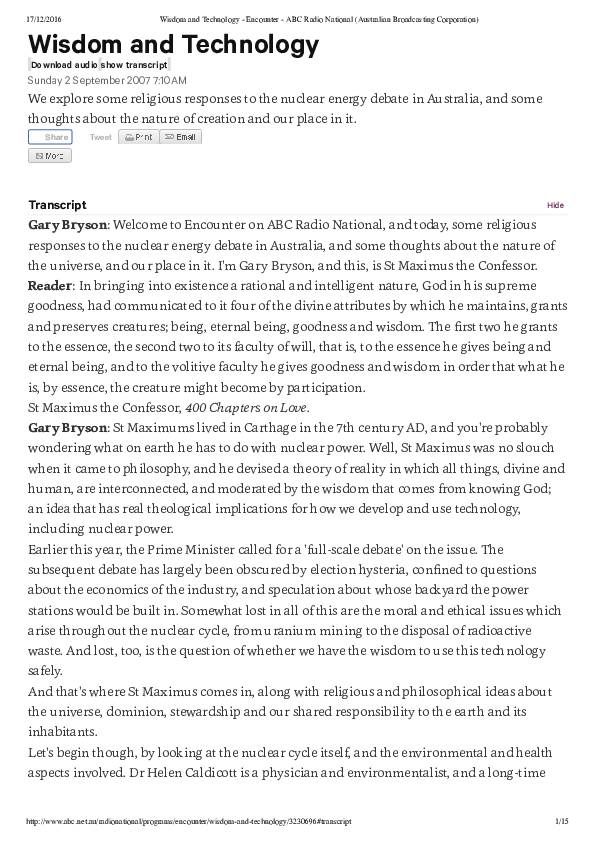 (PDF) Wisdom and Technology