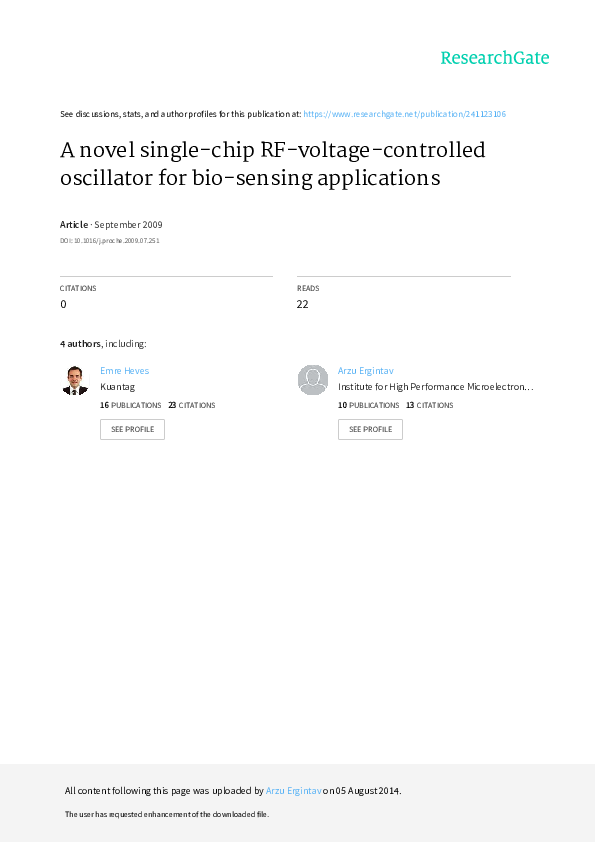 (PDF) A novel single-chip RF-voltage-controlled oscillator for bio ...