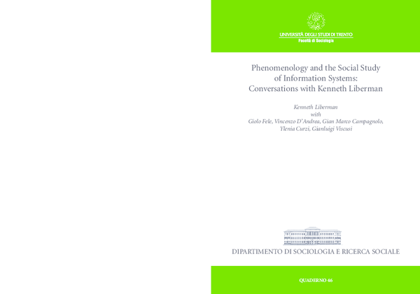 (PDF) Phenomenology and the Social Study of Information Systems ...
