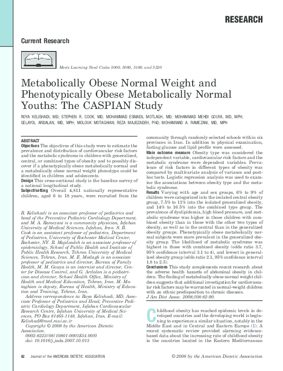 (PDF) Metabolically obese normal weight and phenotypically obese ...