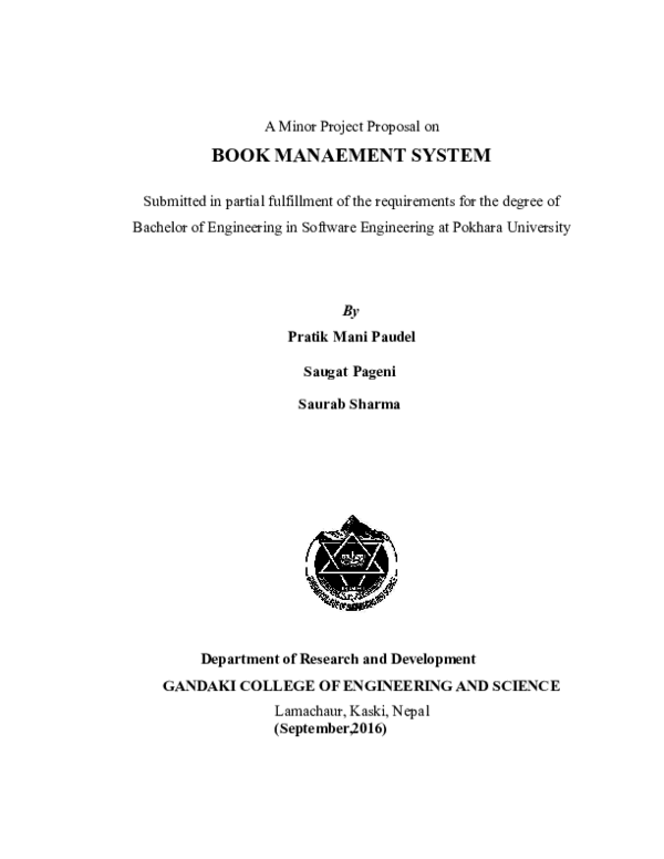 (DOC) A Minor Project Proposal on