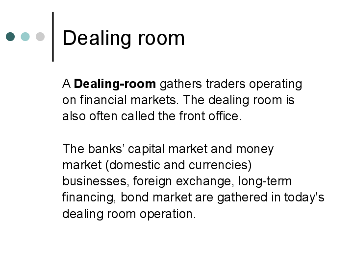 (PPT) Dealing Room Operation