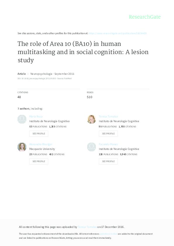 The Role Of Area 10 BA10 In Human Multitasking And In Social Cognition A Lesion Study the-role-of-area-10-ba10-in-human-multitasking-and-in-social-cognition-a-lesion-study