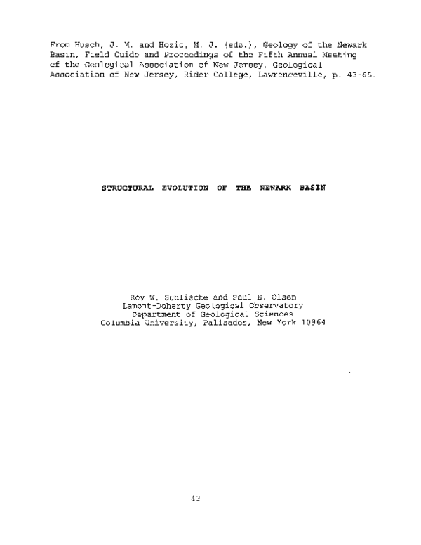 (PDF) Structural Evolution of the Newark Basin