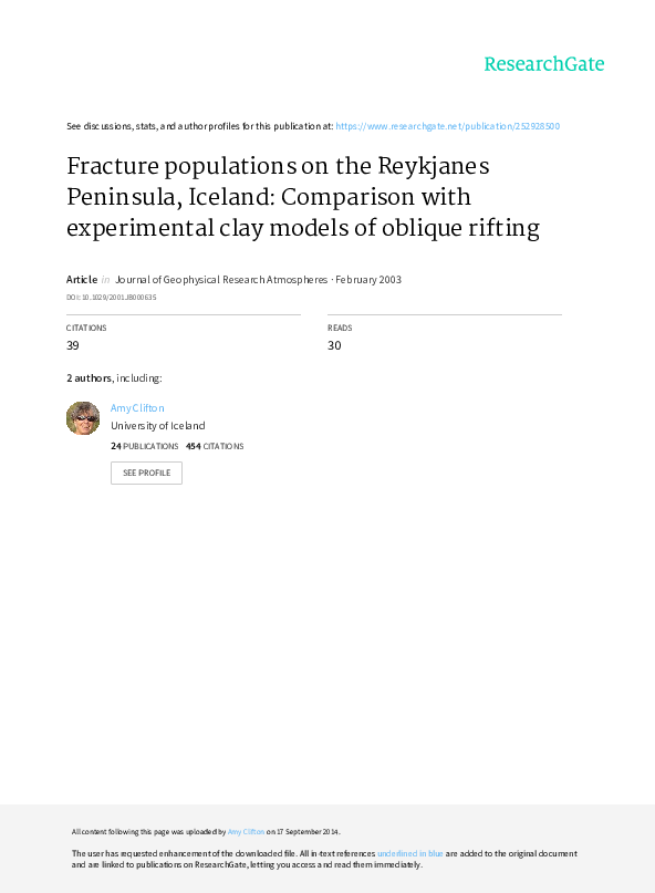 (PDF) Fracture populations on the Reykjanes Peninsula, Iceland ...
