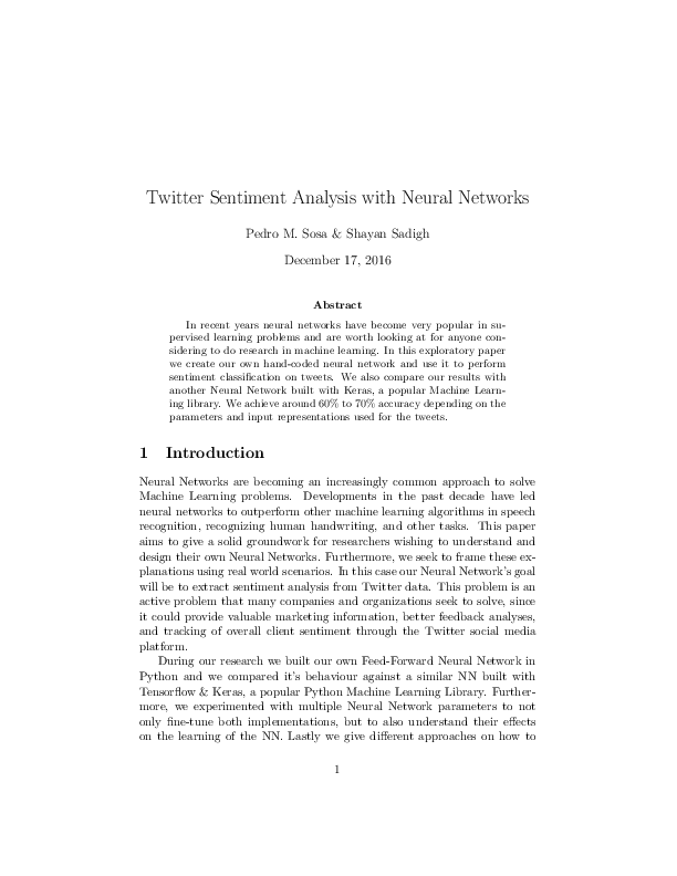 (PDF) Twitter Sentiment Analysis with Neural Networks