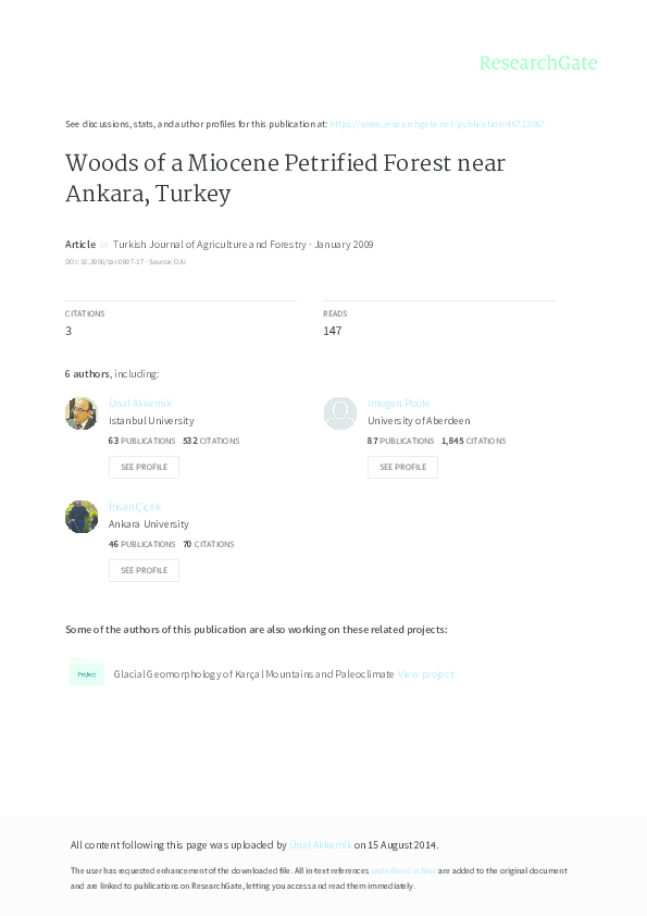 (PDF) Geology and woods of a new fossil forest from the Early Miocene ...