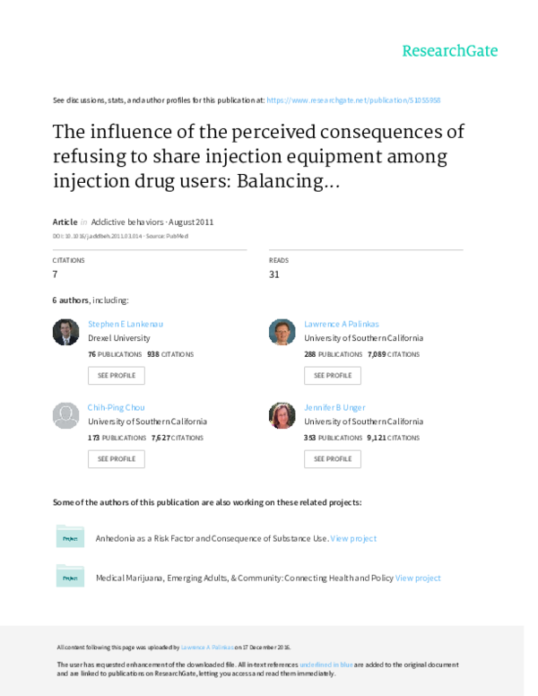 (PDF) The influence of the perceived consequences of refusing to share ...