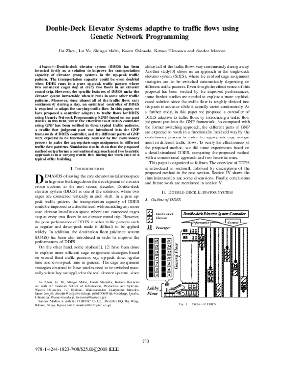 (PDF) Double-deck elevator systems adaptive to traffic flows using Genetic Network Programming