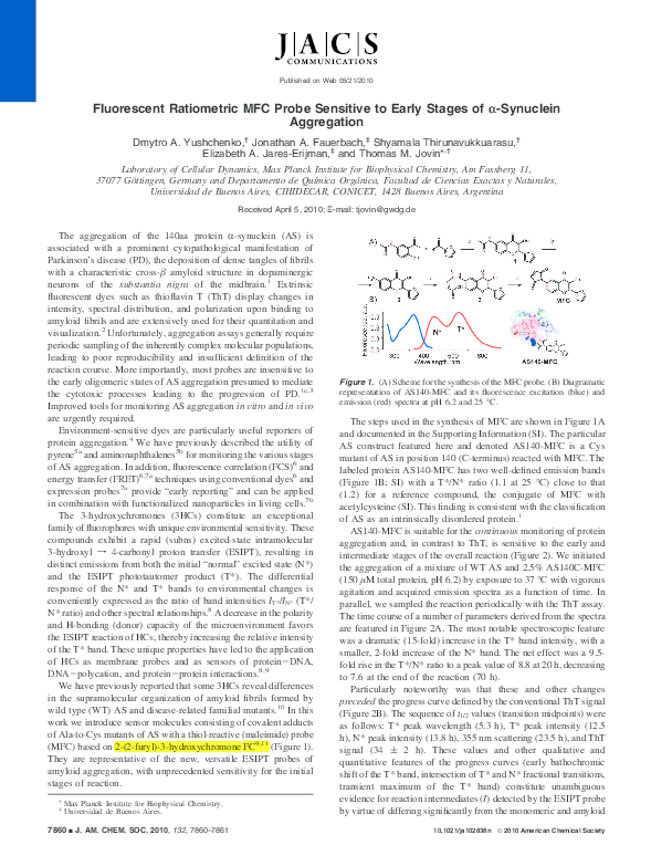 (PDF) New Fluorescent Probe for Continuous Monitoring of Alpha-Synuclein Aggregation
