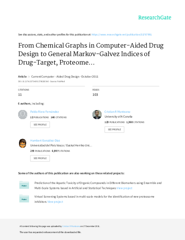 (PDF) From chemical graphs in computer-aided drug design to general ...