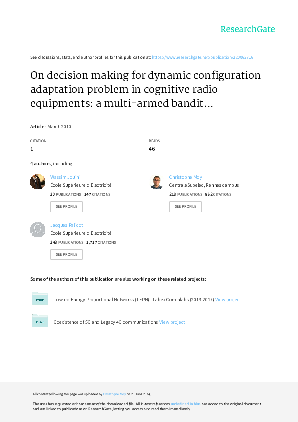 (PDF) On decision making for dynamic configuration adaptation problem ...