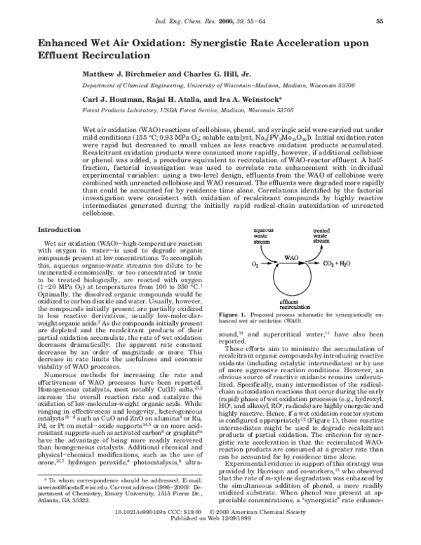 (PDF) Enhanced Wet Air Oxidation: Synergistic Rate Acceleration upon ...