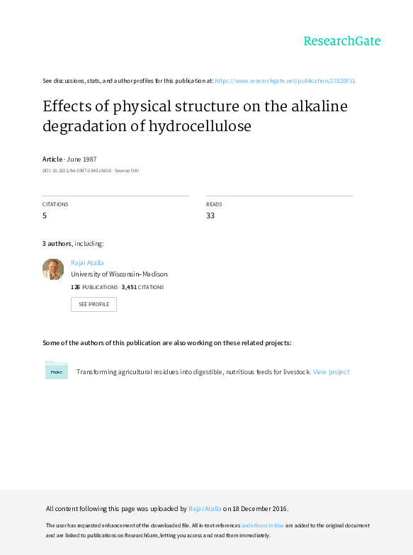 (PDF) Effects of physical structure on the alkaline degradation of ...