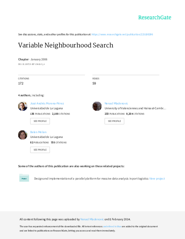 (PDF) Variable Neighbourhood Search
