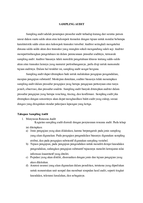 (DOC) SAMPLING AUDIT