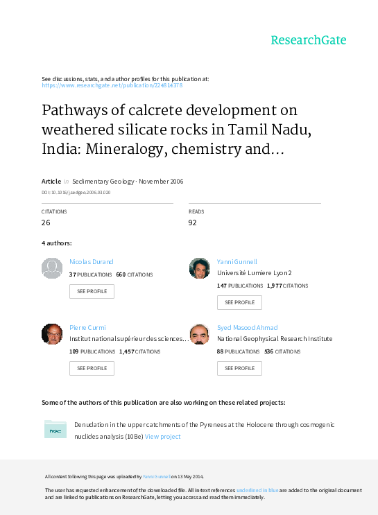 (PDF) Pathways of calcrete development on weathered silicate rocks in ...