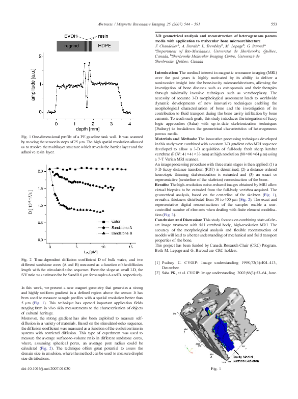 Pdf 3 D Geometrical Analysis And Reconstruction Of Heterogeneous Porous Media With Application