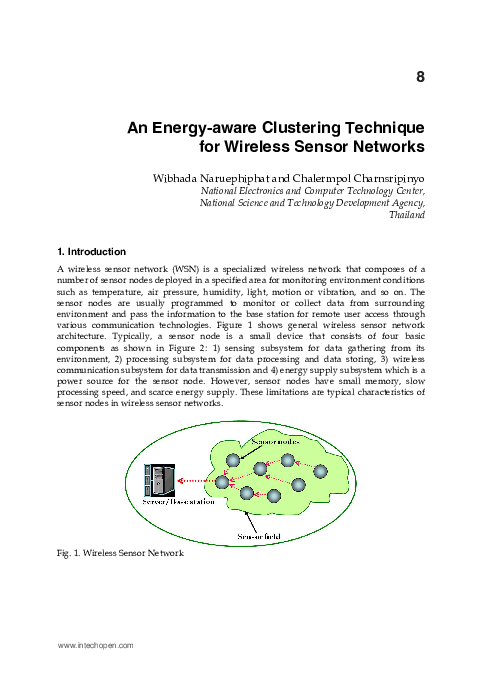 Pdf An Energy Aware Clustering Technique For Wireless Sensor Networks 189 X An Energy Aware
