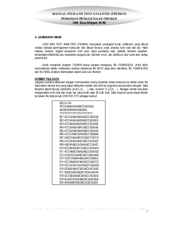 (PDF) Gambaran umum iteman(1)