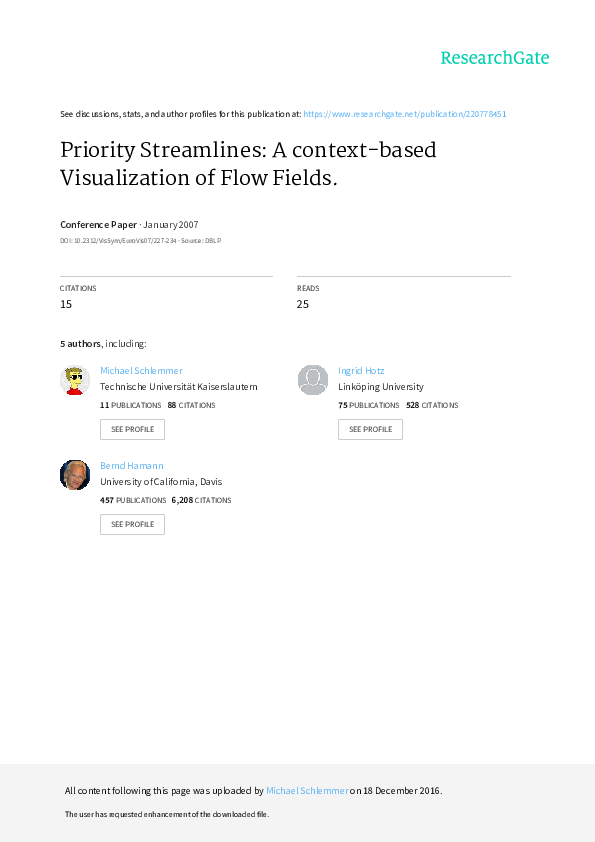 (PDF) Priority Streamlines: A context-based Visualization of Flow Fields