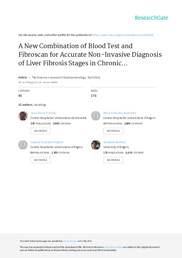 (PDF) A new combination of blood test and fibroscan for accurate non ...