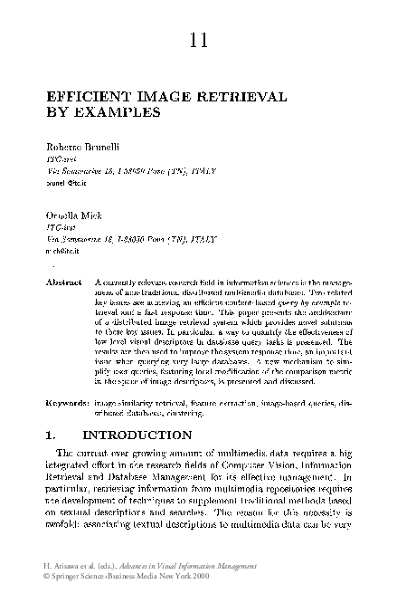 (PDF) Efficient Image Retrieval by Examples
