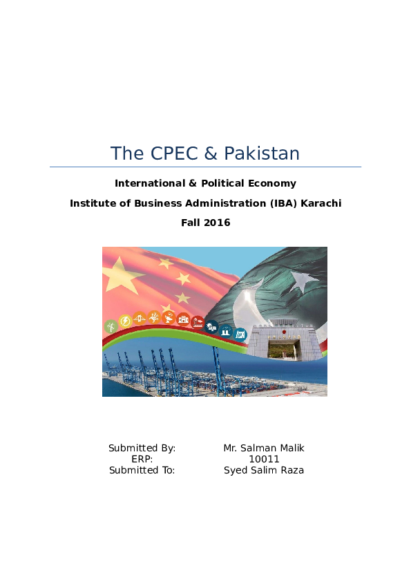 (DOC) The CPEC & Pakistan