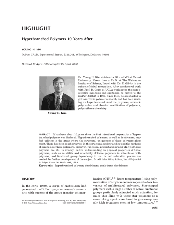 (PDF) Hyperbranched polymers 10 years after
