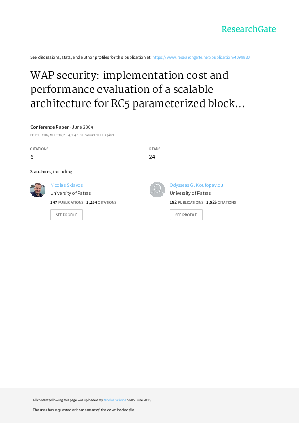 (PDF) WAP security: implementation cost and performance evaluation of a ...