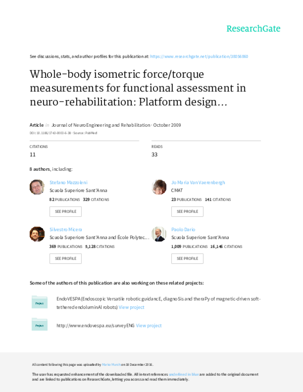 (PDF) Whole-body isometric force/torque measurements for functional ...