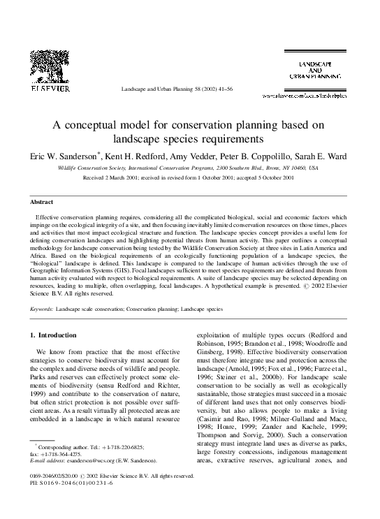 (PDF) A conceptual model for conservation planning based on landscape ...
