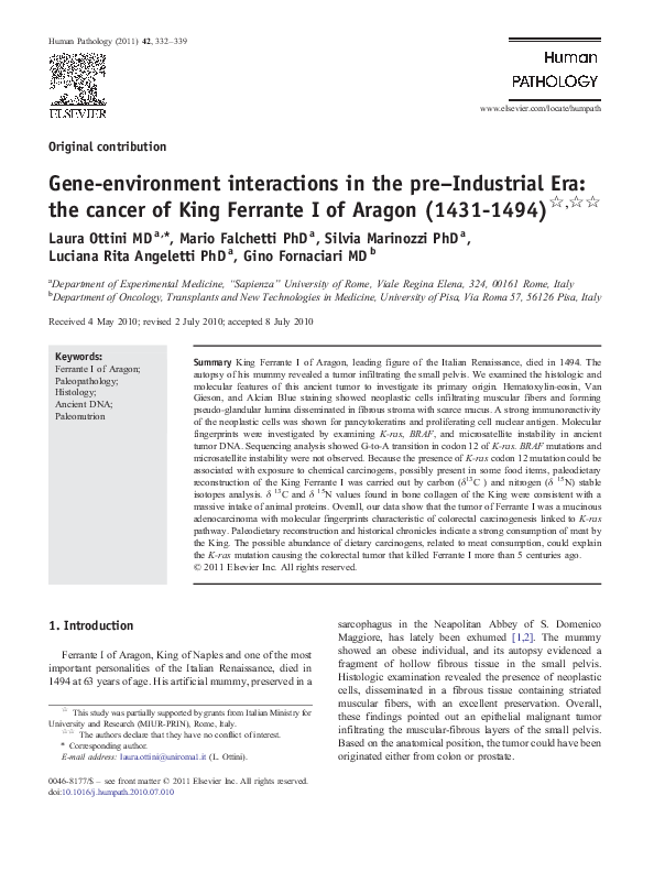 (PDF) Gene-environment interactions in the pre–Industrial Era: the ...