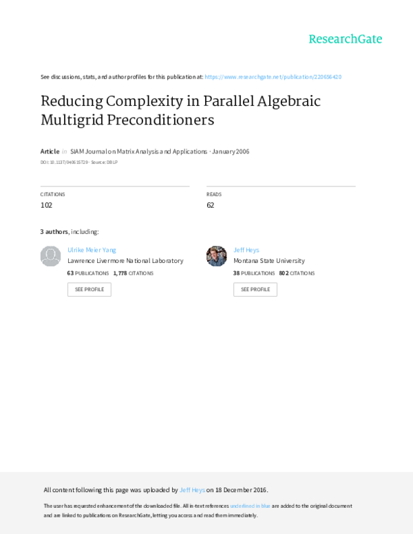 (PDF) Multiple Vector Preserving Interpolation Mappings in Algebraic Multigrid