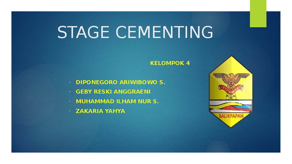 (PPT) STAGE CEMENTING