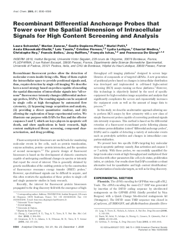 (PDF) Recombinant Differential Anchorage Probes that Tower over the ...