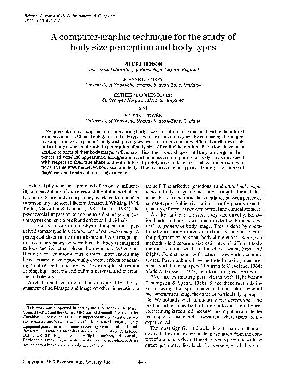 (PDF) A computer-graphic technique for the study of body size ...