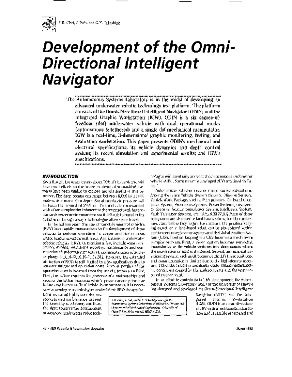 (PDF) Development of the Omni Directional Intelligent Navigator